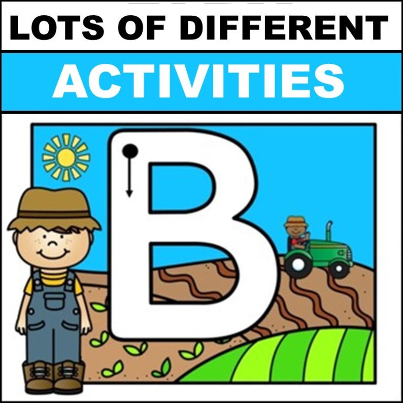 Farm Themed Letters Shapes, Syllables, and Numbers to 10 Activities ...