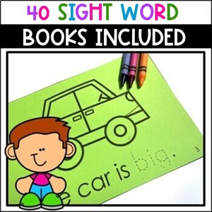 Pre-primer Sight Word Books CVC Words Emergent Reader Books ...