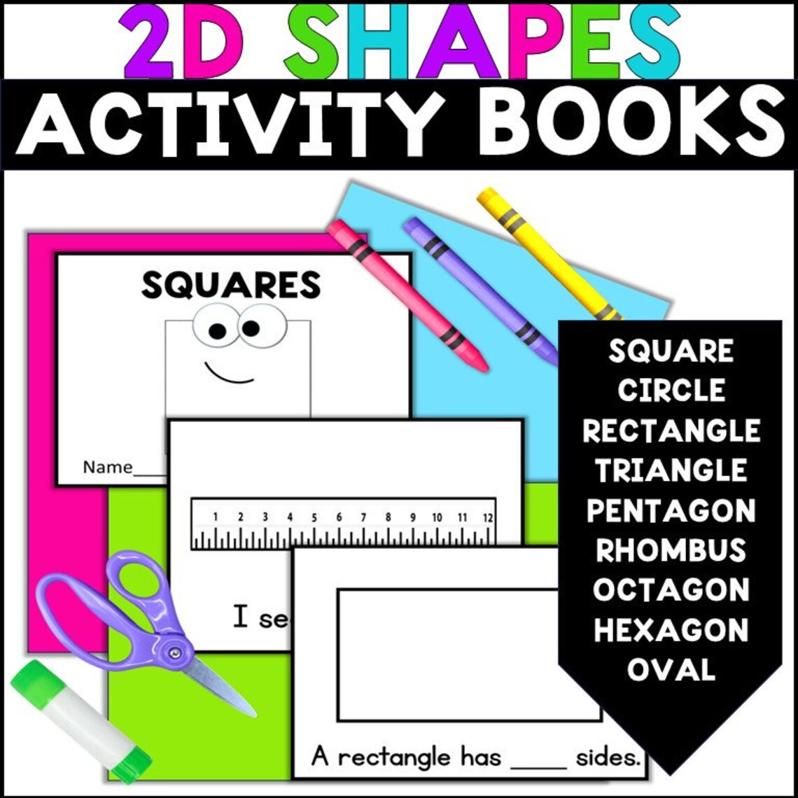 2D Shape Books for Preschool Kindergarten - Etsy