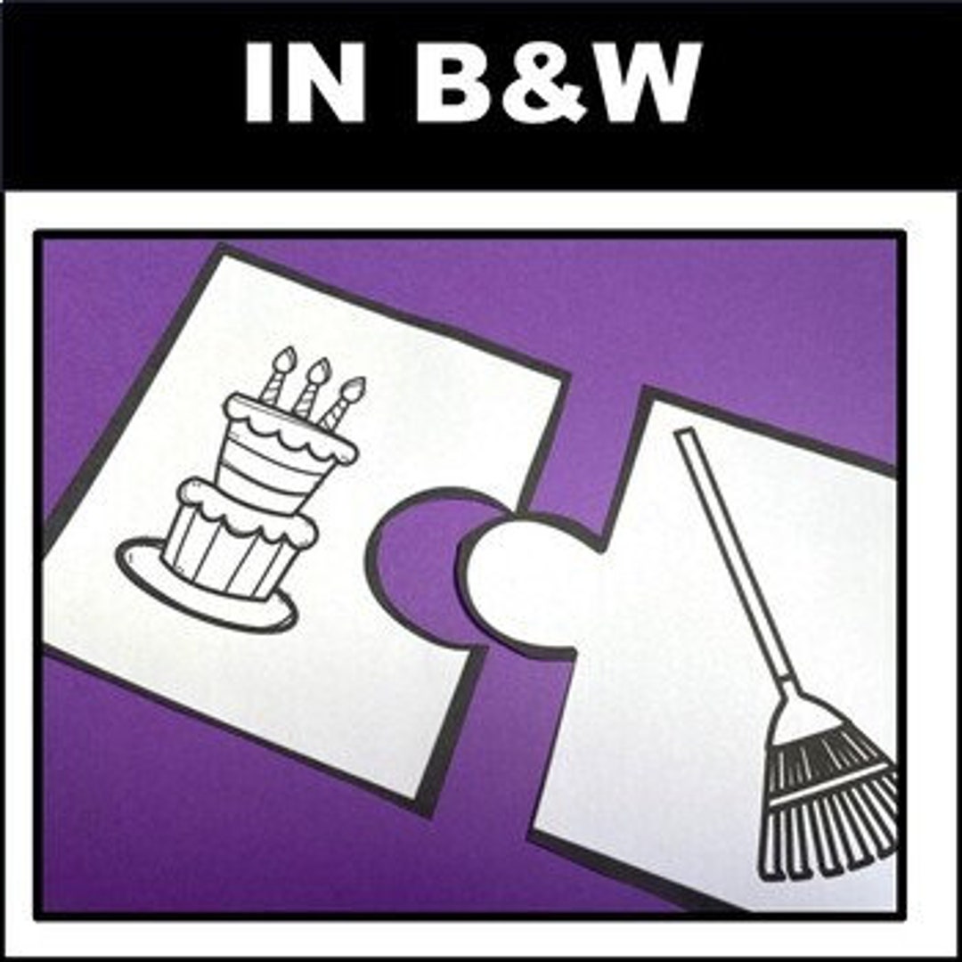 Rhyming Words Picture Cards Matching Activity for Preschool ...