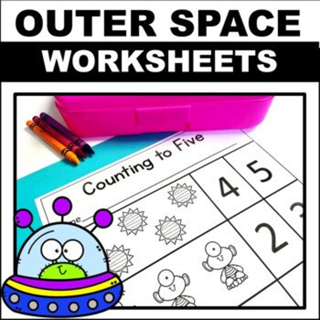 Outer Space Themed Math and Alphabet Worksheets - Etsy