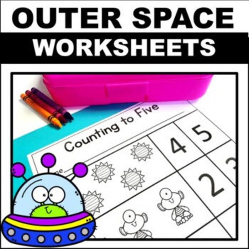 Outer Space Themed Math and Alphabet Worksheets - Etsy Australia