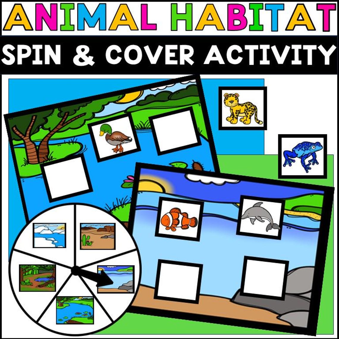 Animal Habitat Spin and Cover Activity - Etsy