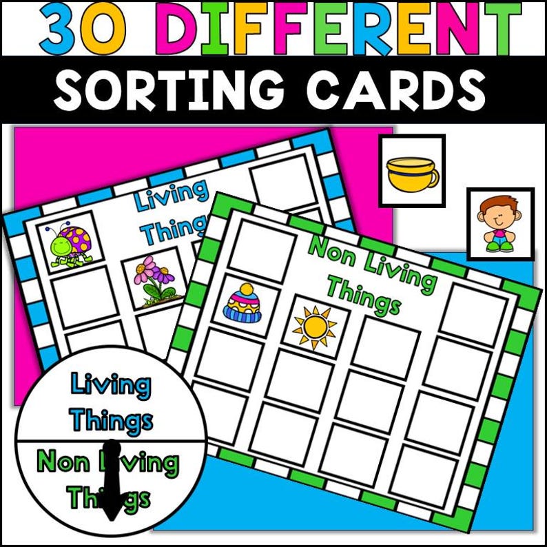 Living Non Living Things Sorting Activity Kindergarten First Grade ...