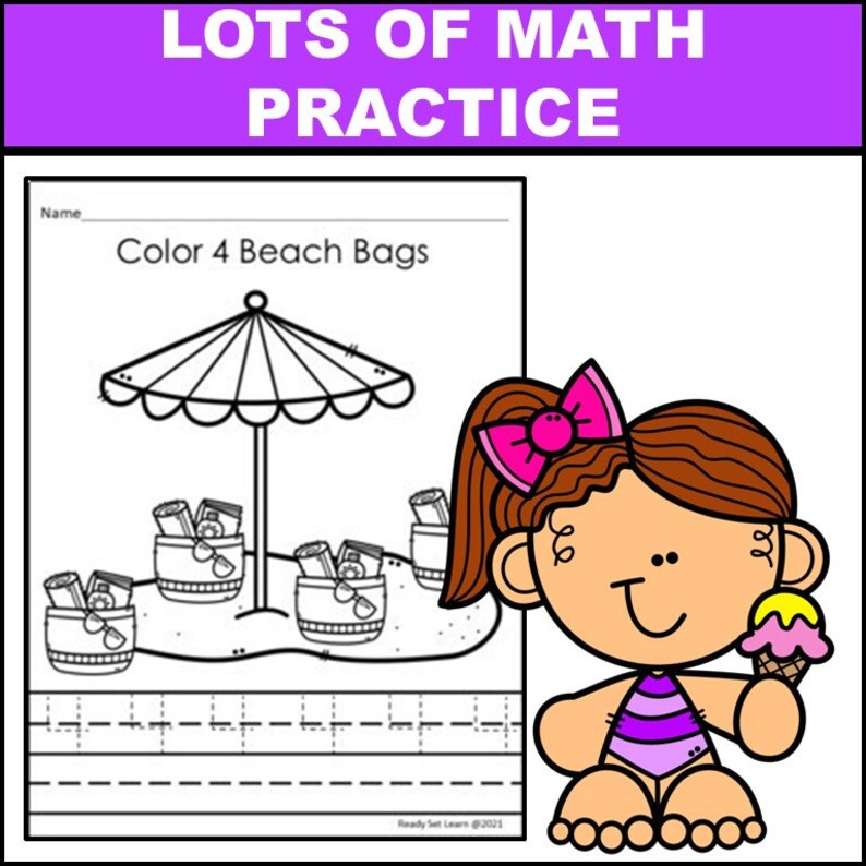 Preschool Summer Math and Phonics Practice Packet - Etsy