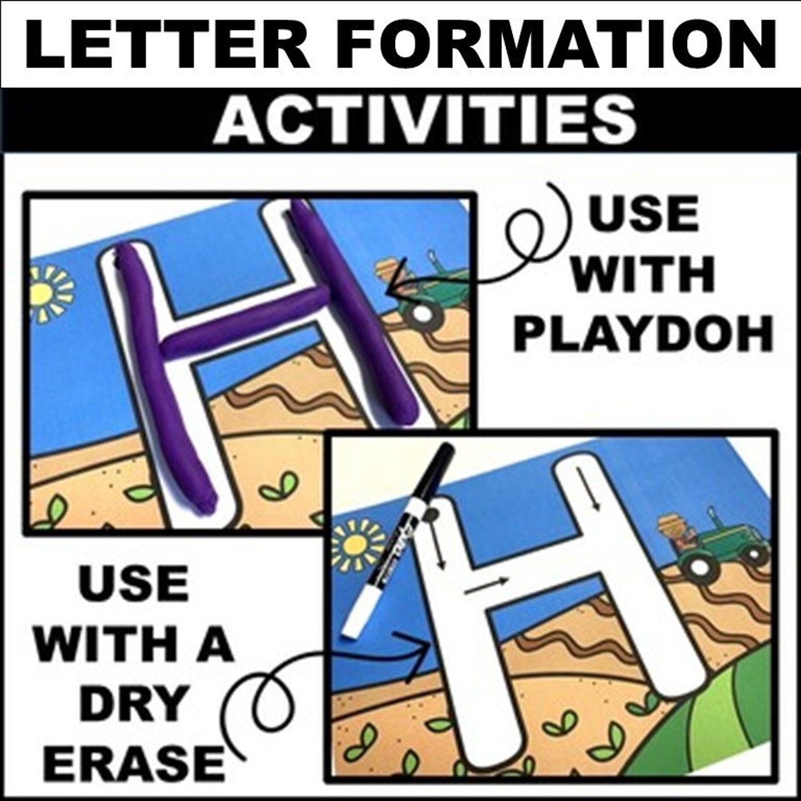 Farm Themed Letters Shapes, Syllables, and Numbers to 10 Activities ...