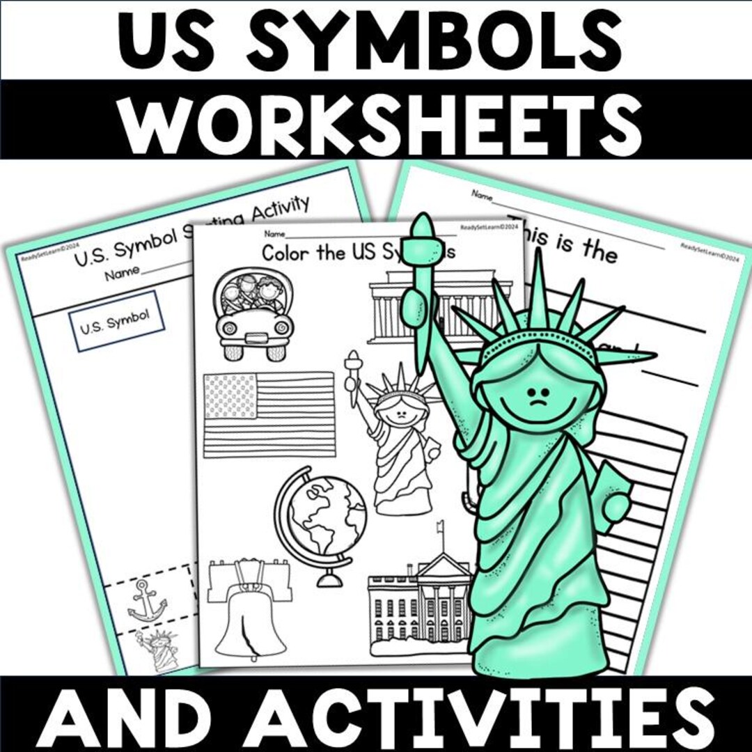 US Symbols Worksheets and Activity for Kindergarten First Grade Social ...