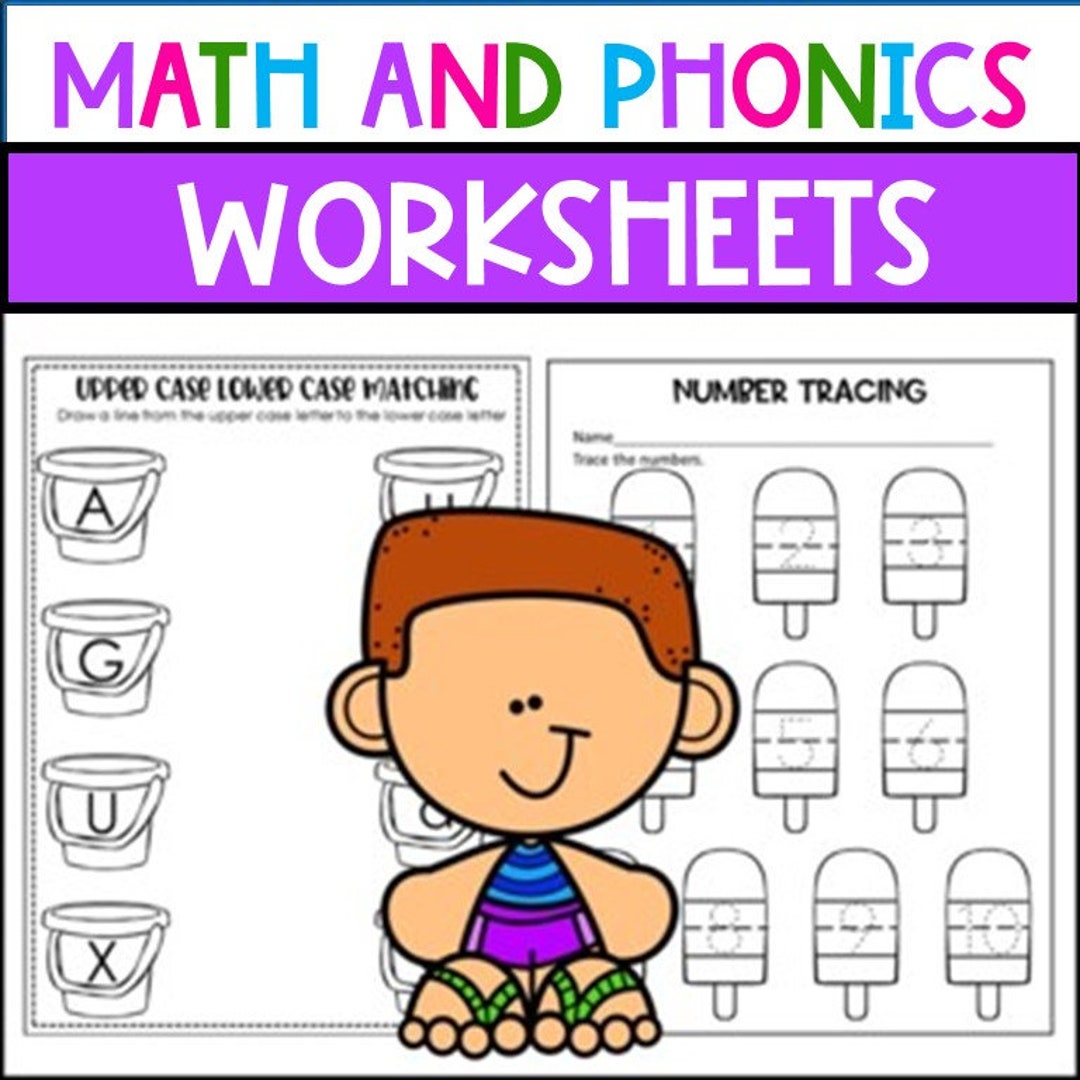 Preschool Summer Math and Phonics Practice Packet - Etsy