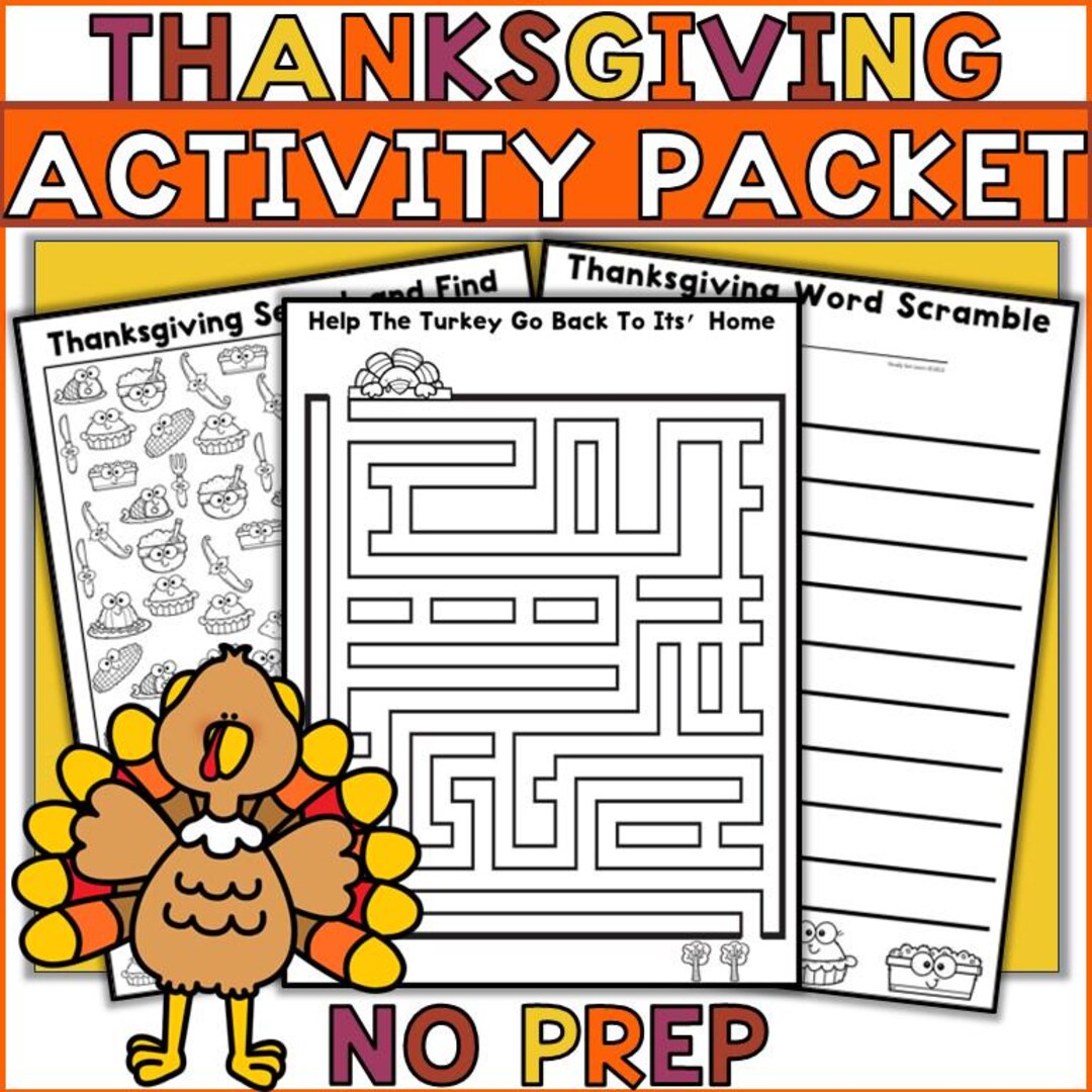 Thanksgiving Activities Packet | No-prep Printable Fun Worksheets for ...
