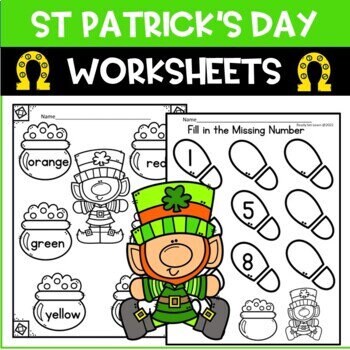 St Patrick's Day Math and Literacy Worksheets March Preschool - Etsy