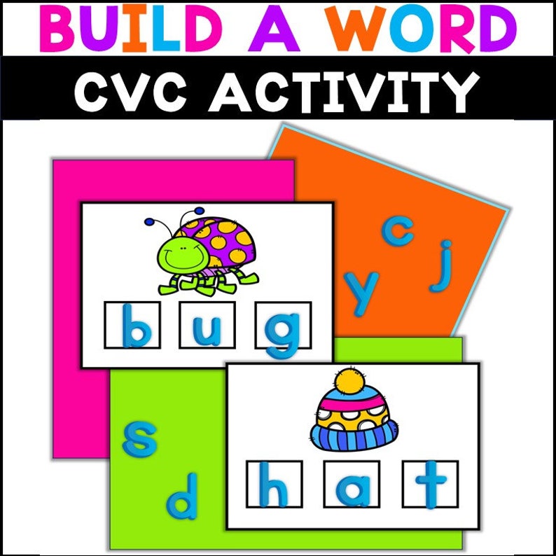 Blending CVC Words Activity Short A Short O Short U and Short I - Etsy