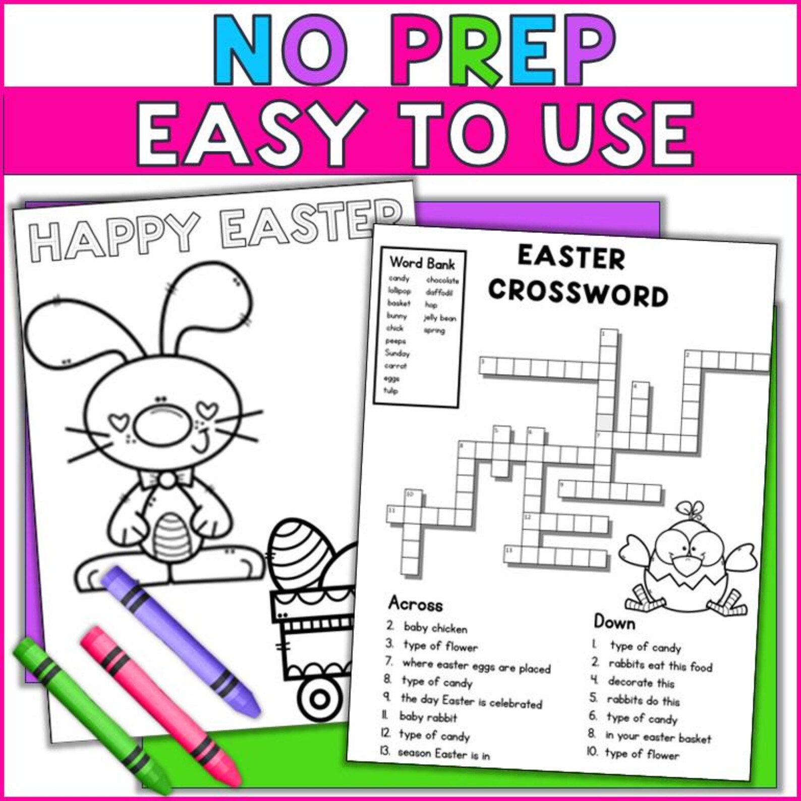 Easter Activity Pages Coloring Pages Crossword Puzzle Word Search Maze ...