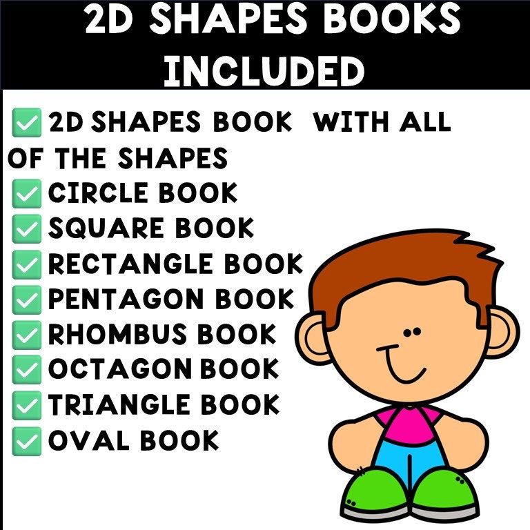 2D Shape Books for Preschool Kindergarten - Etsy