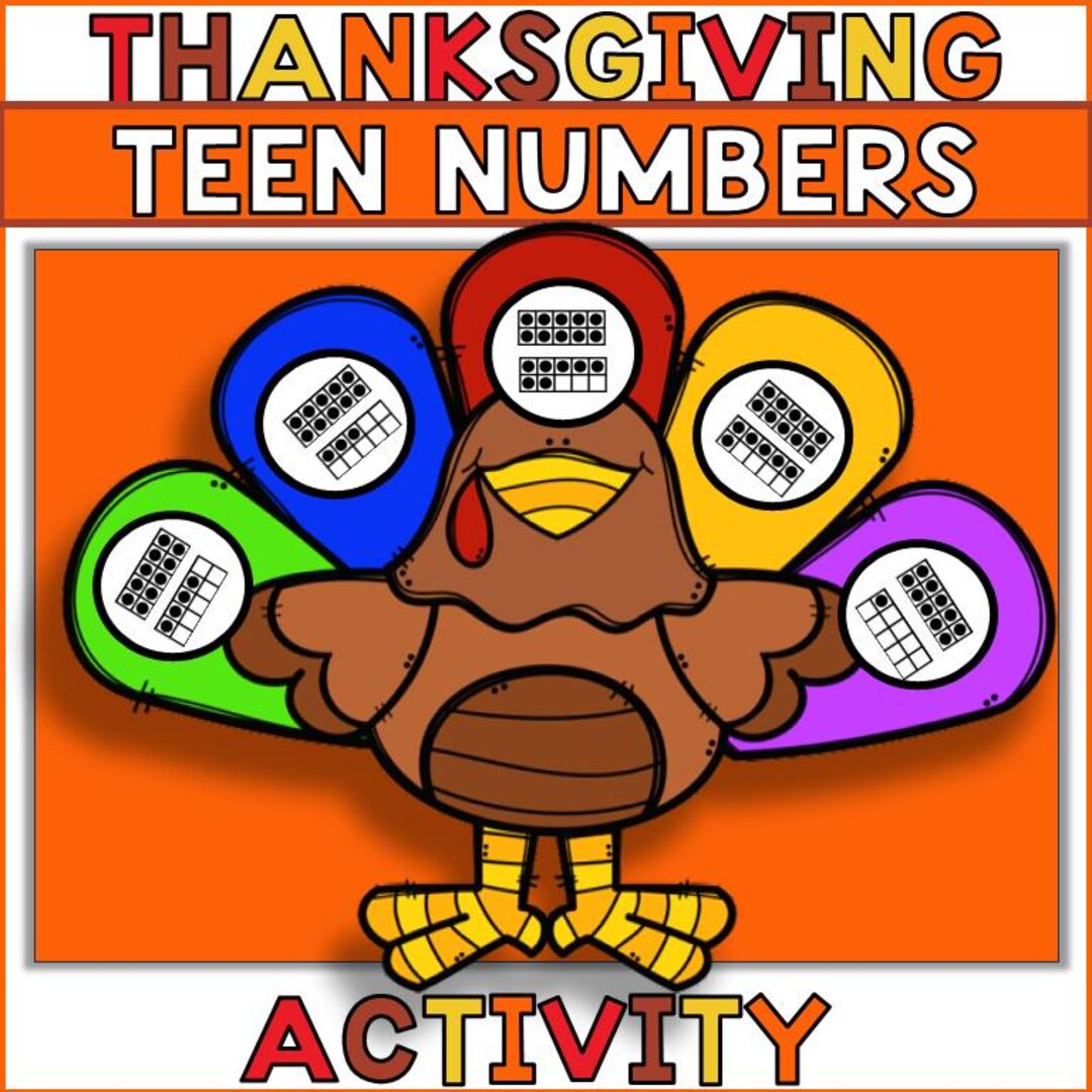 Thanksgiving Teen Numbers Math Craft Numbers to 20 Activity Pre K ...