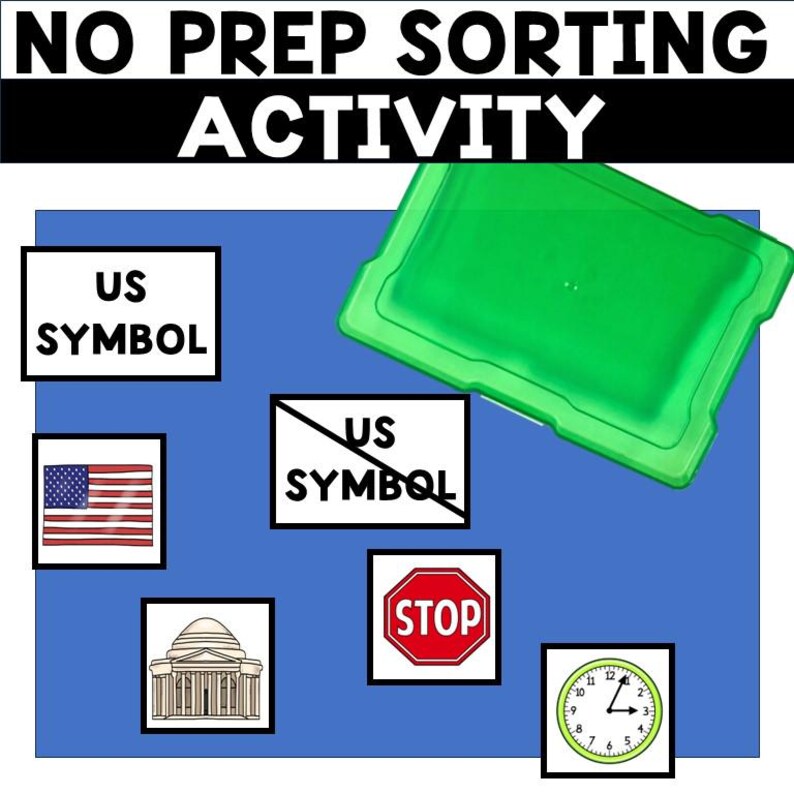 US Symbols Worksheets and Activity for Kindergarten First Grade Social ...