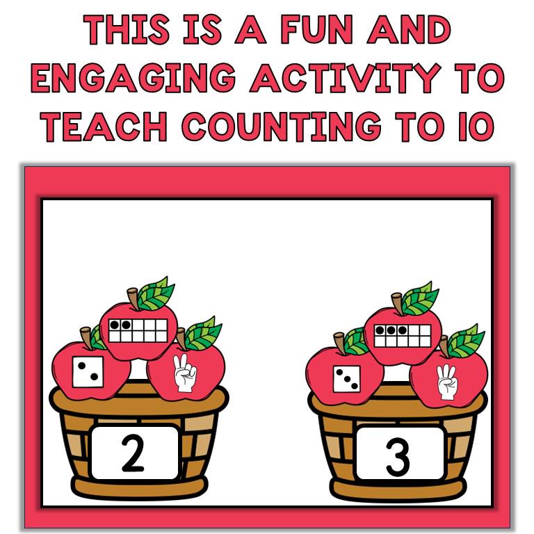 Fall Math Craft Activity Using Ten Frames Counting to 10 Numbers to 10 ...