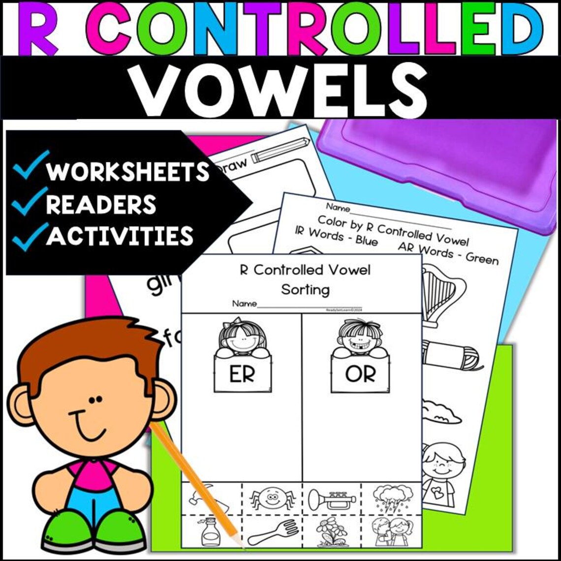 Bossy R Worksheets Activities and R Controlled Vowels Readers - Etsy