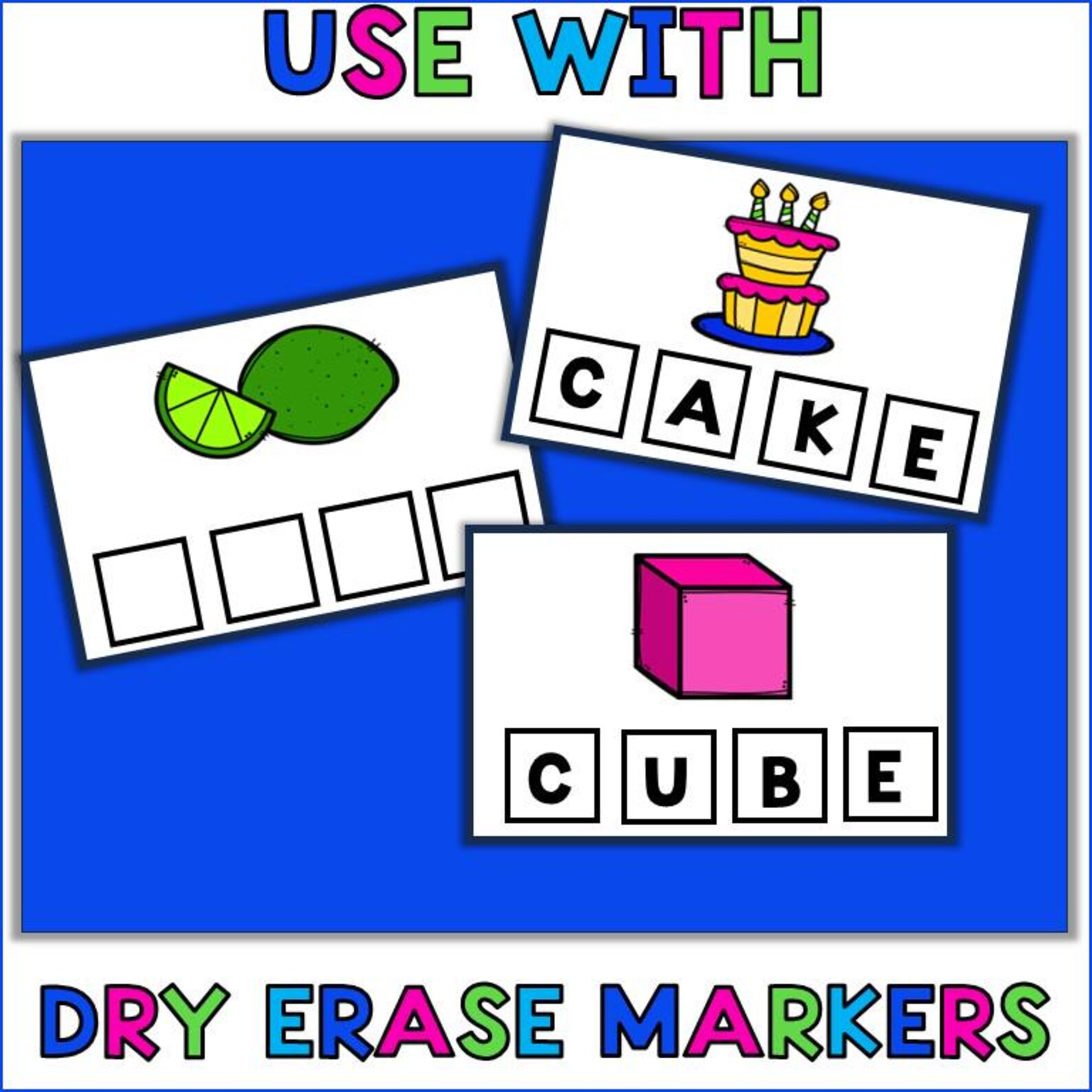 CVCE Words Activity Elkonin Boxes 4 Sounds Long Vowel Silent E Build a ...