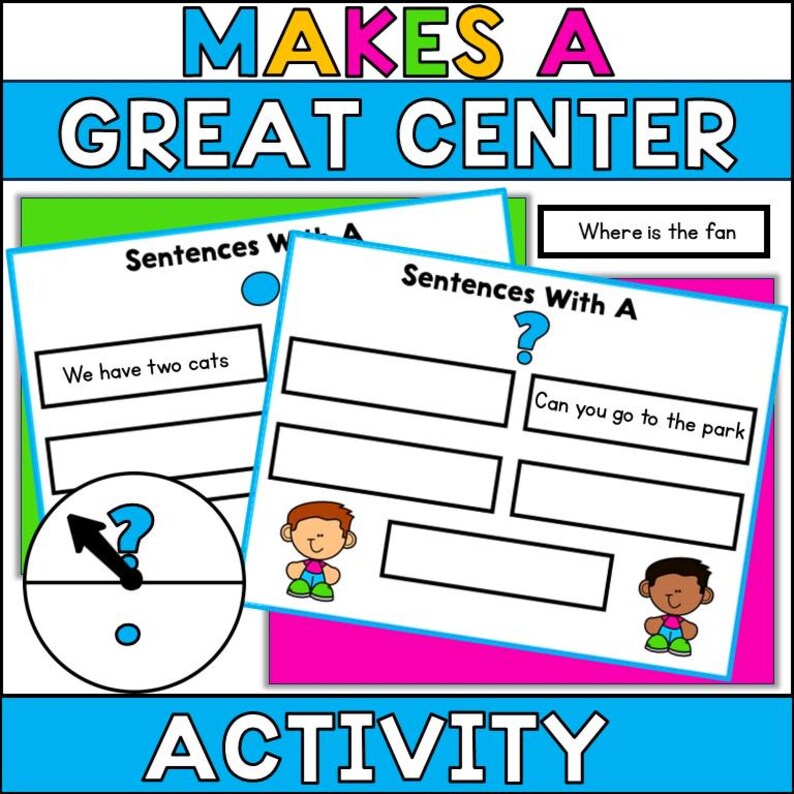 Punctuation Practice Spin and Cover Activity CVC Word Sight Word ...