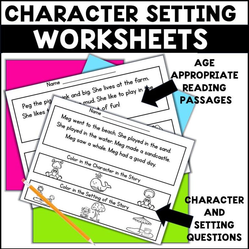 Character and Setting Worksheets Story Elements With Graphic Organizer ...
