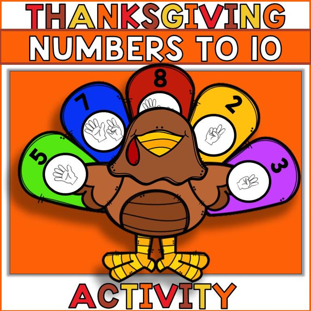 Thanksgiving Counting to 10 Math Craft Numbers to 10 Activity Preschool ...