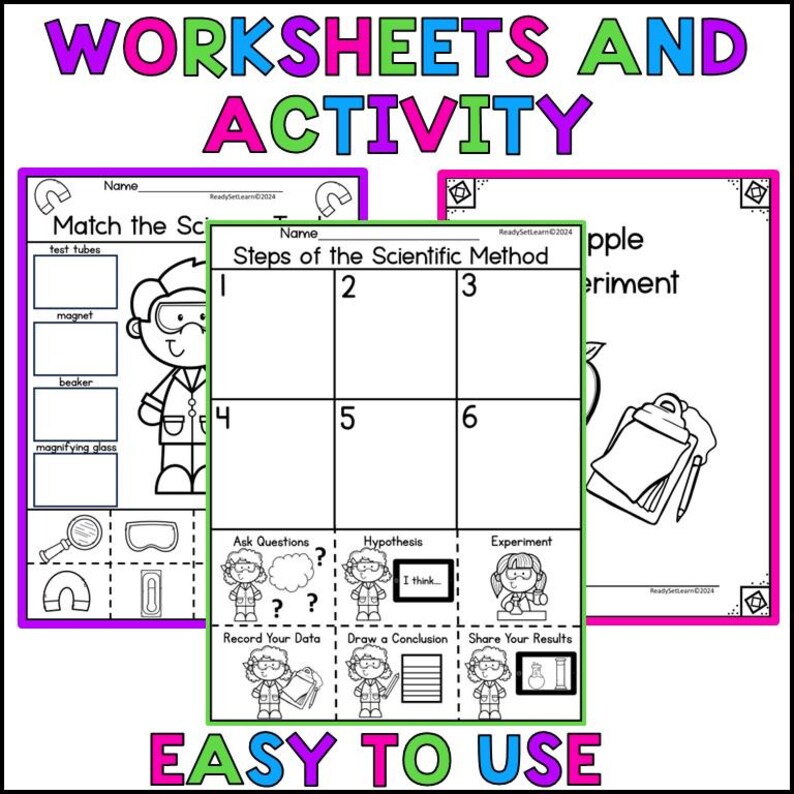Scientific Method and Scientific Tools Worksheets Anchor Charts and ...