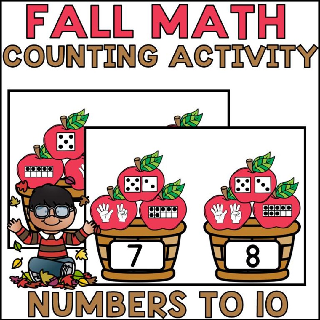 Fall Math Craft Activity Using Ten Frames Counting to 10 Numbers to 10 ...