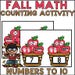 Fall Math Craft Activity Using Ten Frames Counting to 10 Numbers to 10 ...