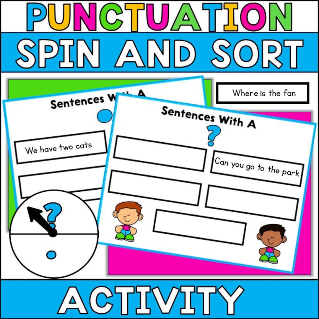 Punctuation Practice Spin and Cover Activity CVC Word Sight Word ...