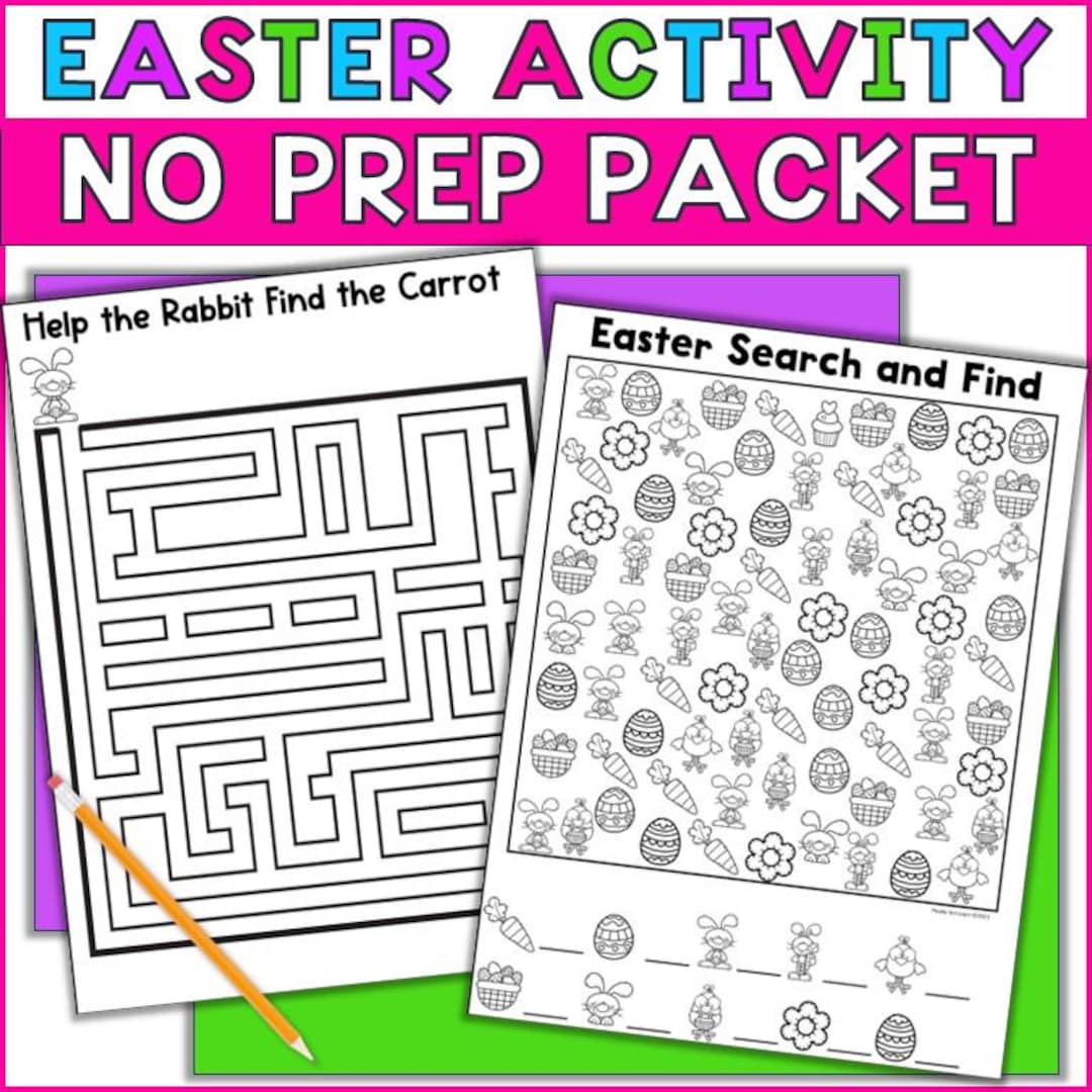 Easter Activities Coloring Pages Word Search Maze Crossword Puzzle and ...
