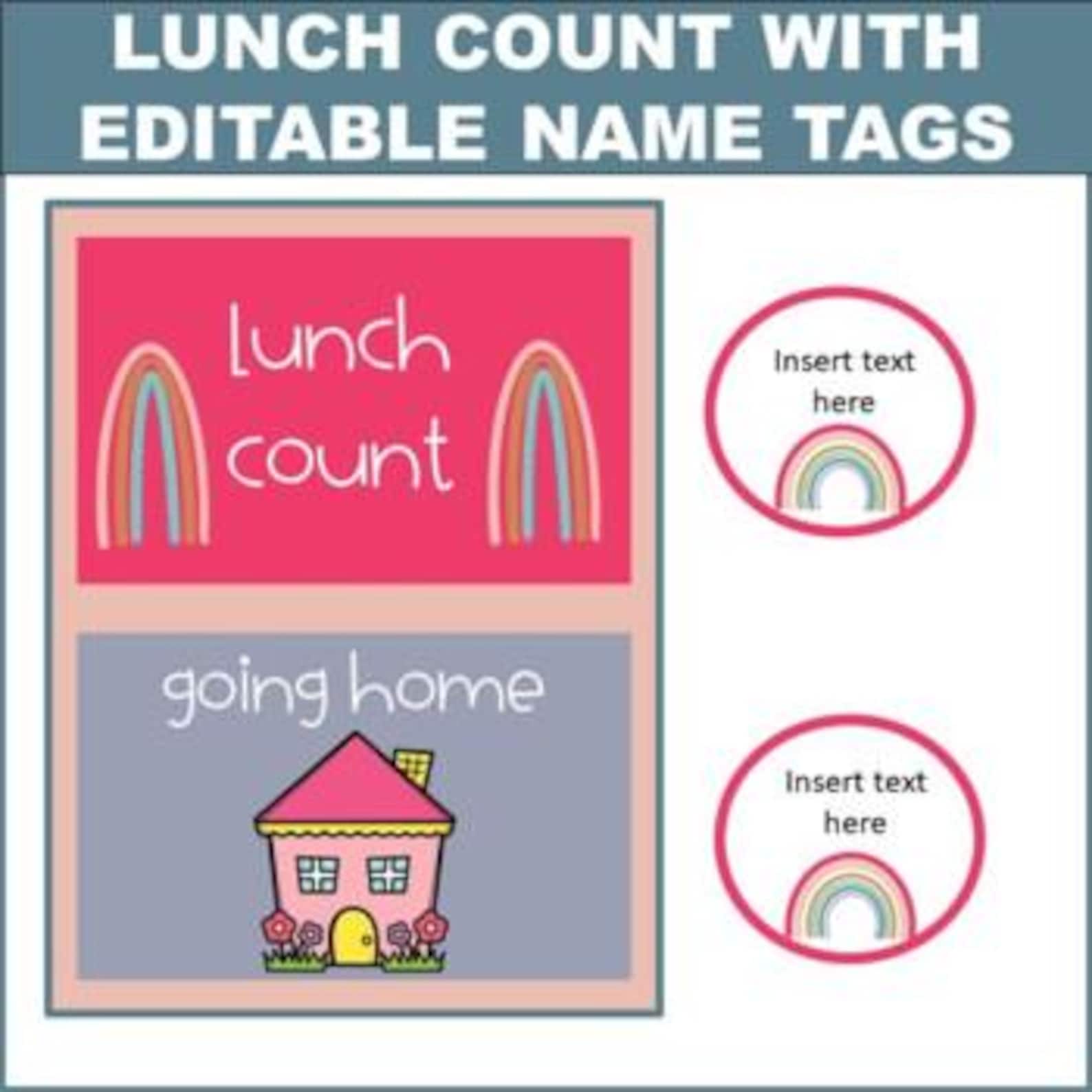 Boho Rainbow Labels Name Tags Lunch Count and Transportation Chart ...