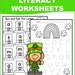 St Patrick's Day Math and Literacy Worksheets March Preschool - Etsy