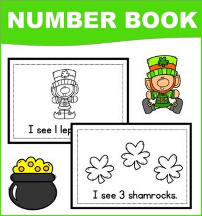 St Patrick's Day Math and Literacy Worksheets March Preschool - Etsy