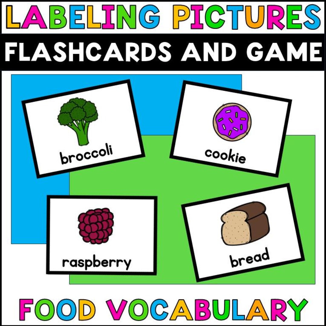 Labeling Pictures Food Vocabulary Flashcards Game ESL Vocabulary ELL ...