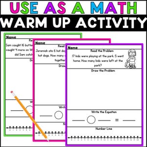 Addition and Subtraction Word Problems Worksheets Within 20 Story ...