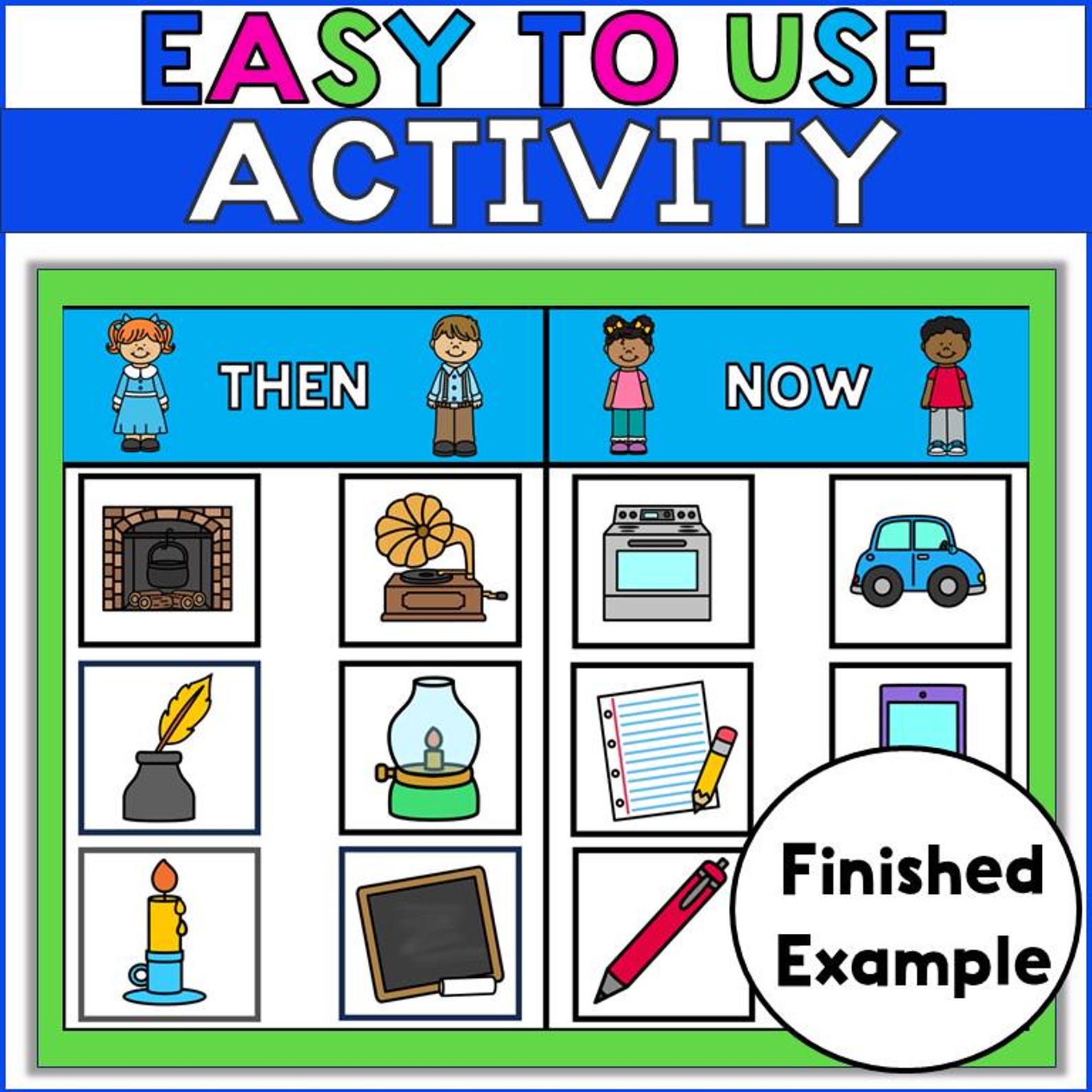 Past and Present Sorting Craft and Then and Now Social Studies Activity ...
