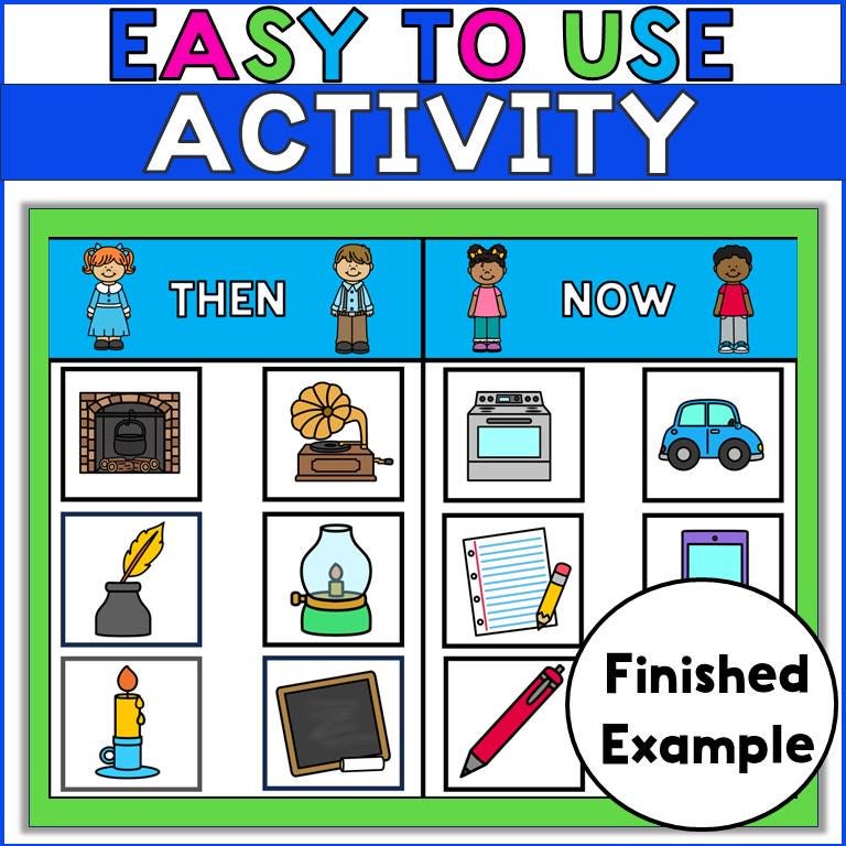 Past and Present Sorting Craft and Then and Now Social Studies Activity ...
