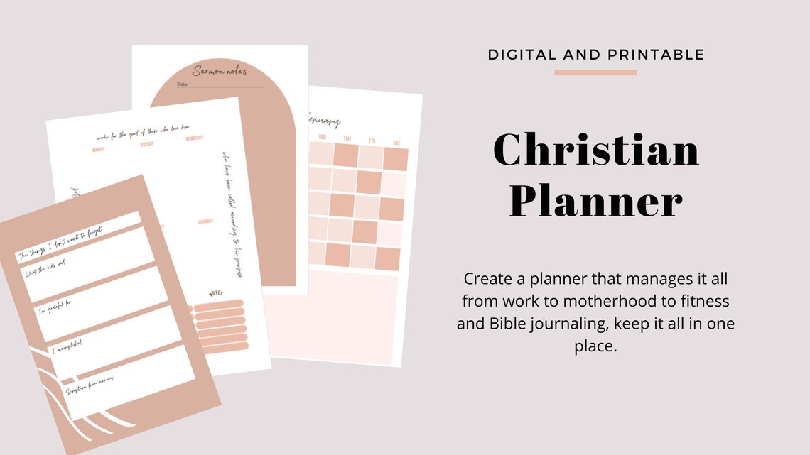 Printable Christian Planner, Christian Digital Planner, Printable ...