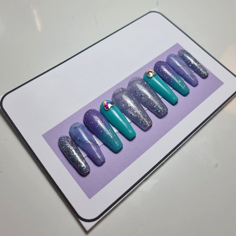 Prom Queen Press on Nails | False Nails | Gel Acrylic Nails | Swarovski ...