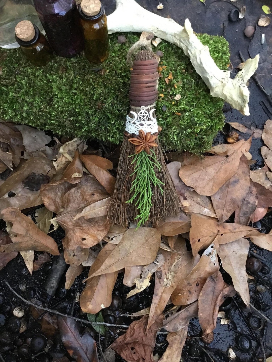 Small Triple Moon Goddess Besom Eucalyptus Scented. - Etsy