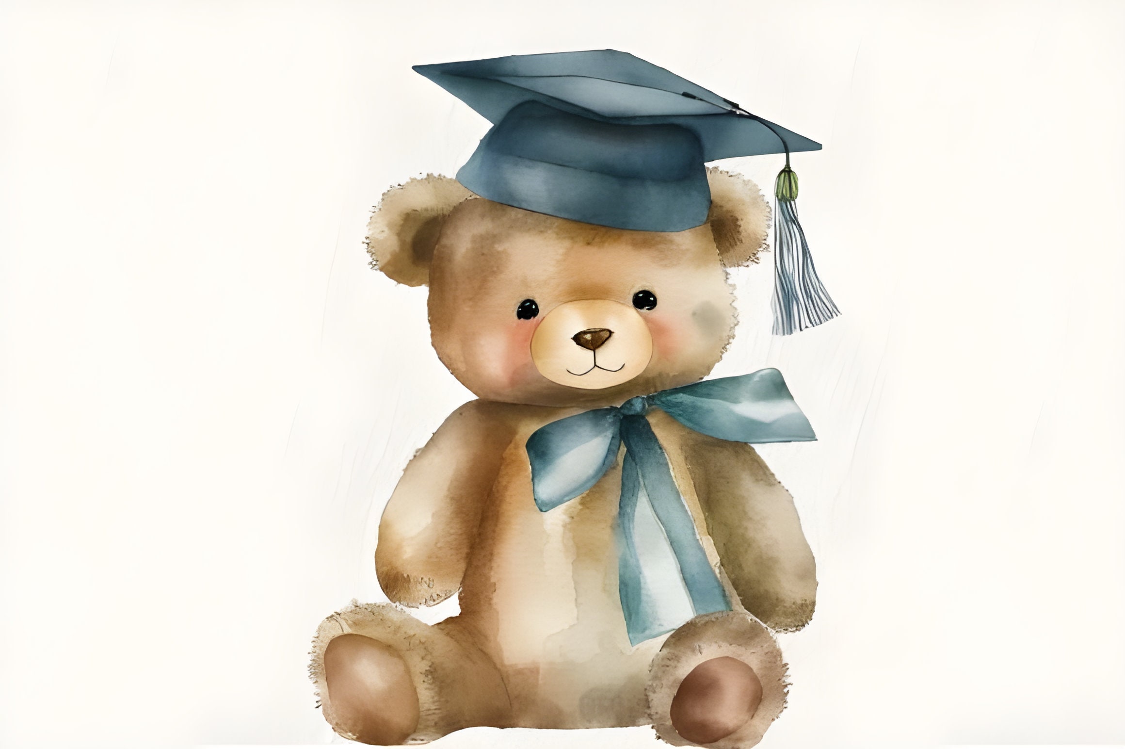 Graduation Teddy Bear Watercolor Clipart - Etsy