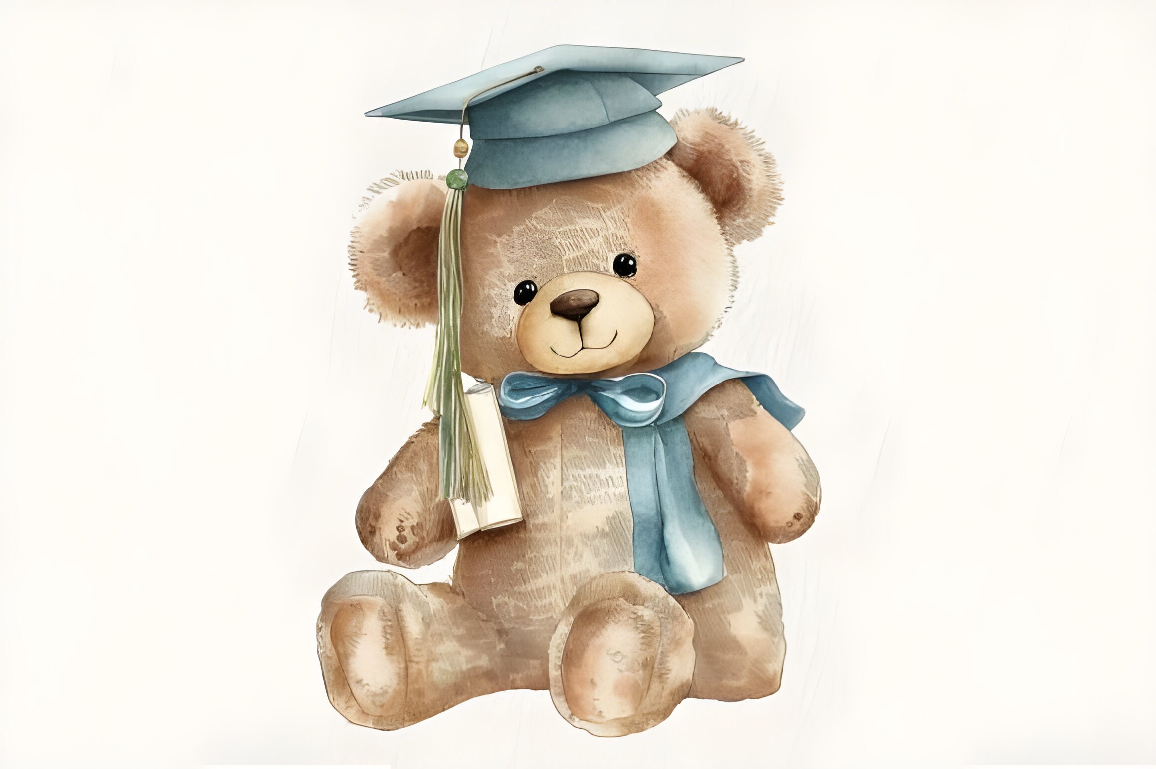 Graduation Teddy Bear Watercolor Clipart - Etsy