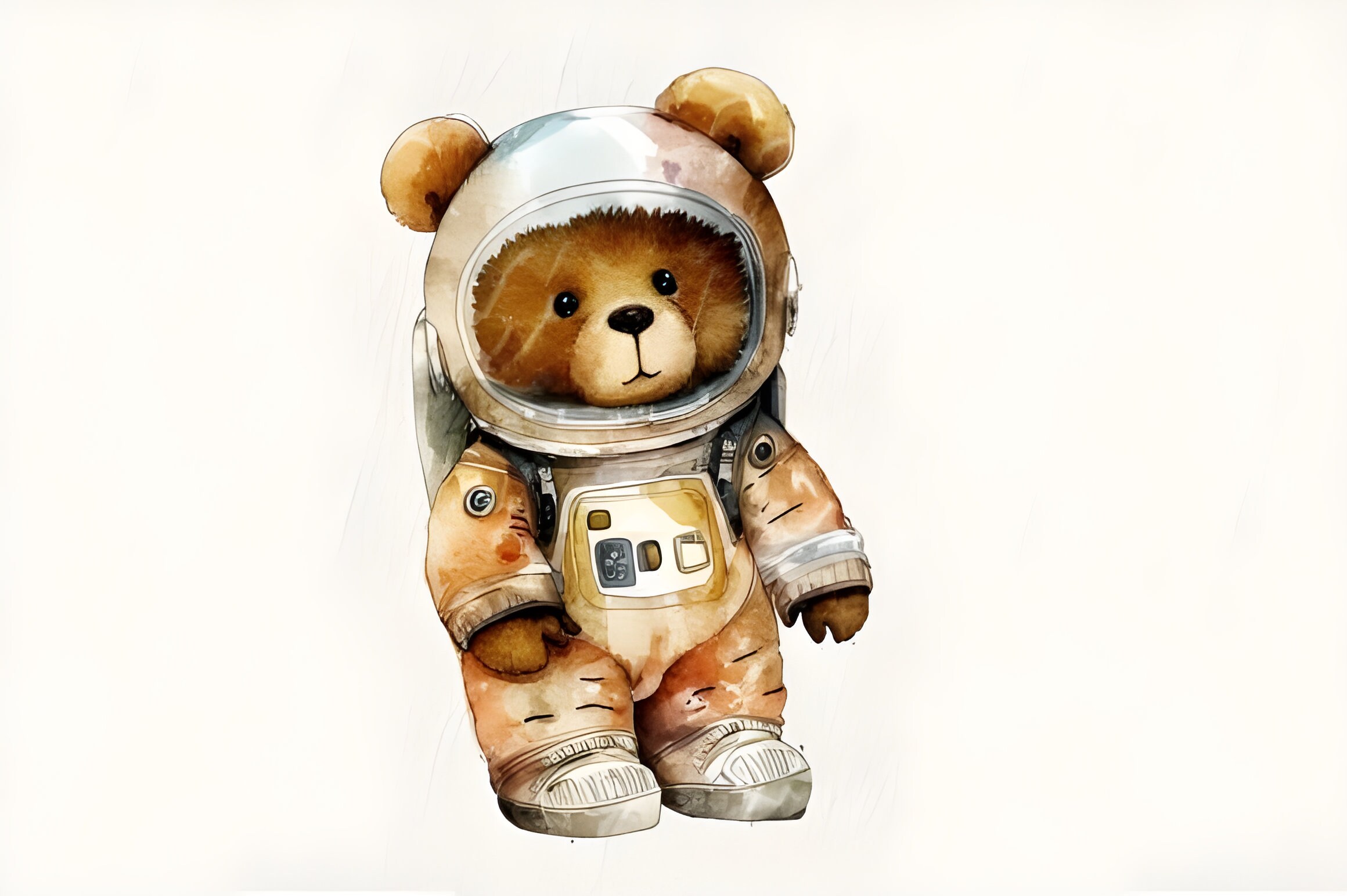 Astronaut Teddy Bear Watercolor Clipart - Etsy