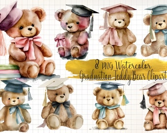 Celebration Graduation Teddy Bear Clipart Bundle Png Sublimation Design ...