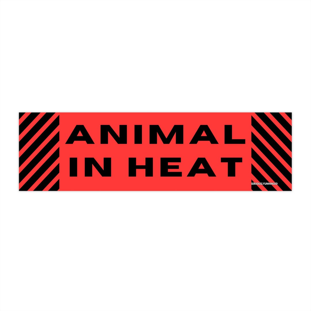 Animal in Heat Bumper Sticker | Funny Joke Sticker | Car Vinyl Decal ...