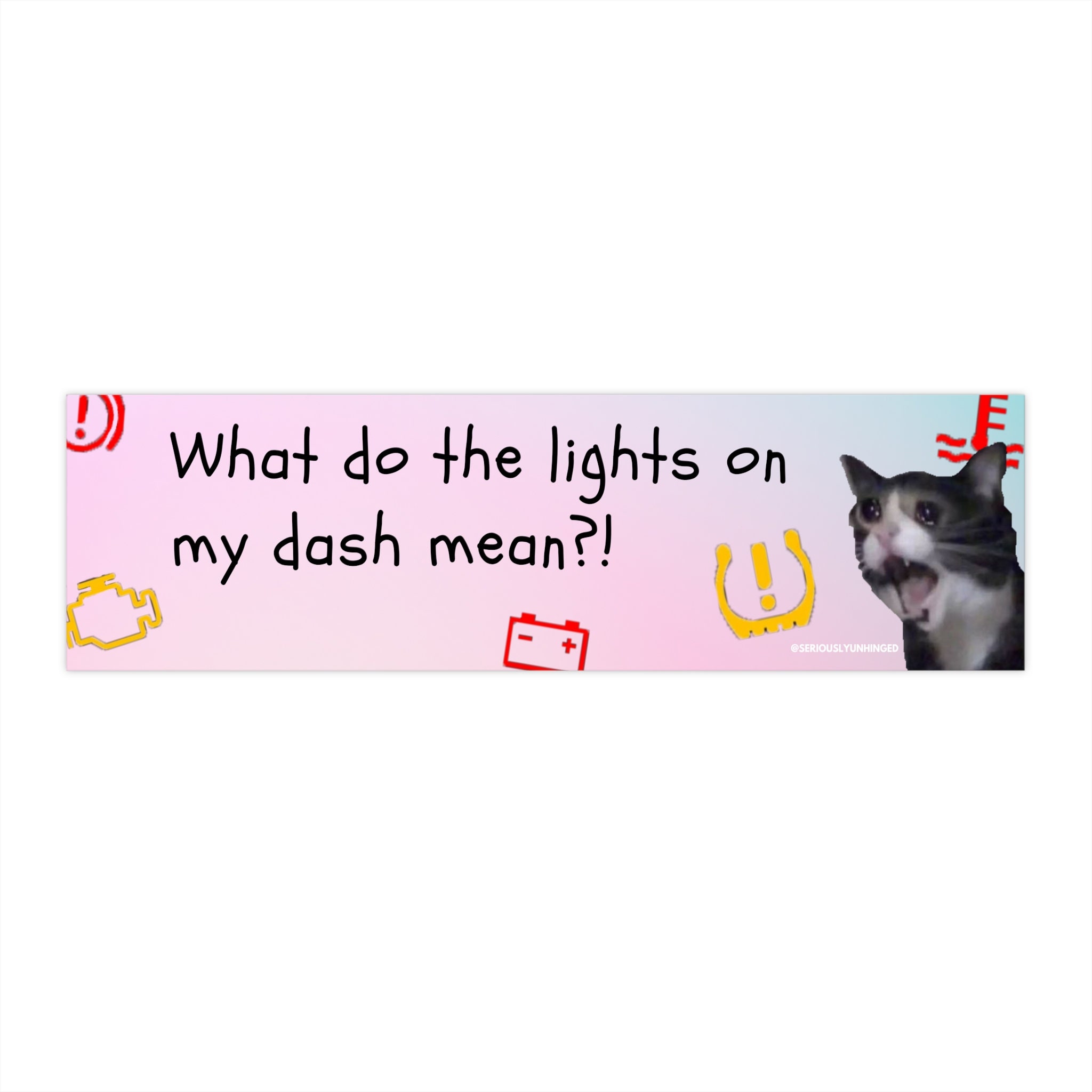 Dash Lights Funny Bumper Sticker Funny Car Sticker Hilarious Vinyl ...