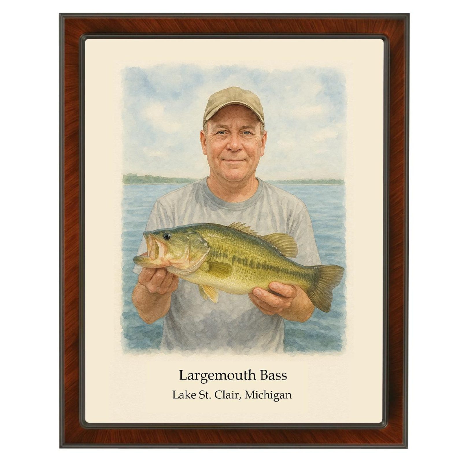 Fishing Photo to Watercolor Painting – Custom Fish Art Print – Angler ...