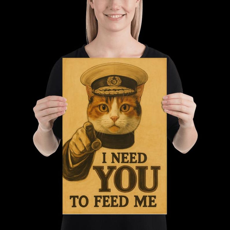 Custom Cat Poster, Propaganda Poster, Wartime Cat Poster, Cat ...