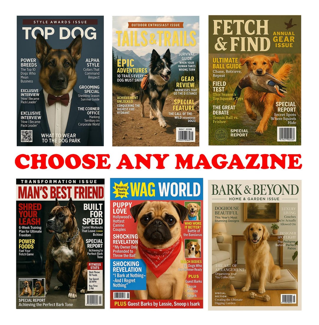 Custom Dog Magazine Covers, Your Dog on Magazine Cover, Custom Dog ...