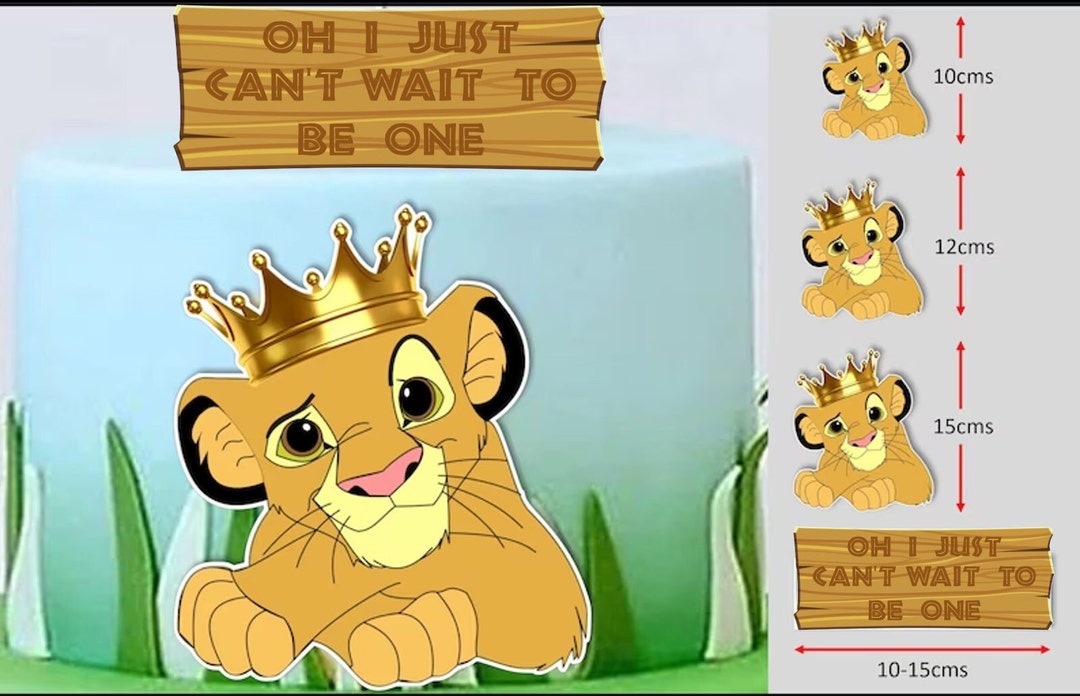 Simba Cake Topper Lion King Edible Icing Image Cut Out Cake Decoration ...